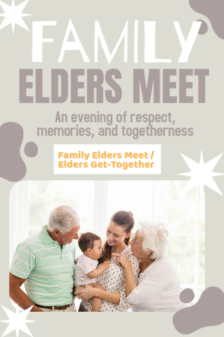 White Modern & Minimal Family Elders Meet Poster Template | PosterMyWall