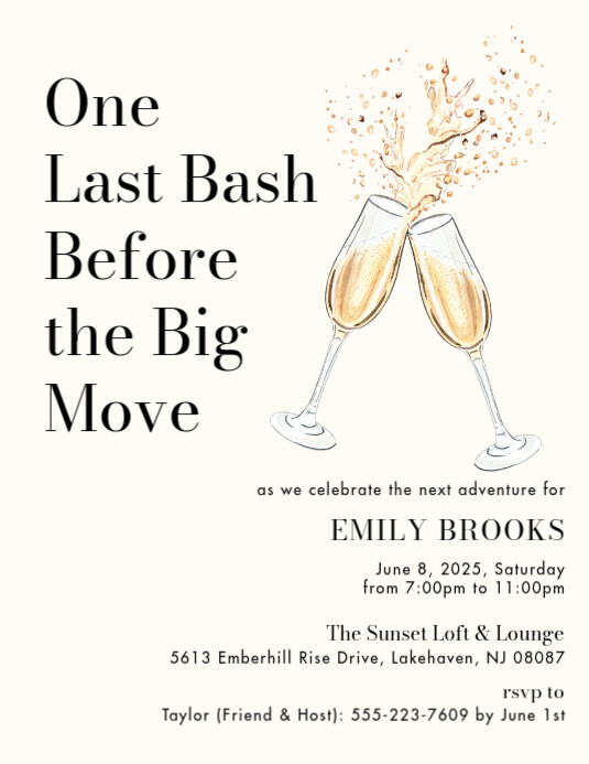 Copy of White Modern & Minimal Farewell Party Flyer (us Letter ...