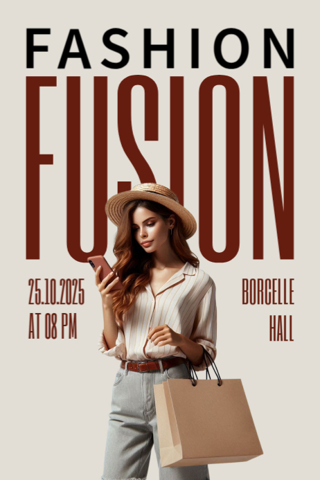 White Modern & Minimal Fashion Poster Template | PosterMyWall