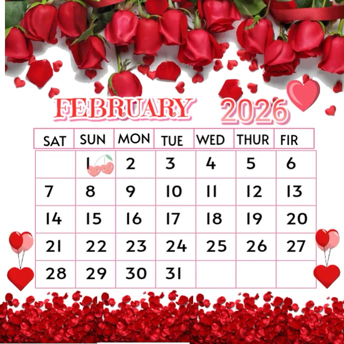 White Modern & Minimal February 2026 Calendar Design Template Instagram ...