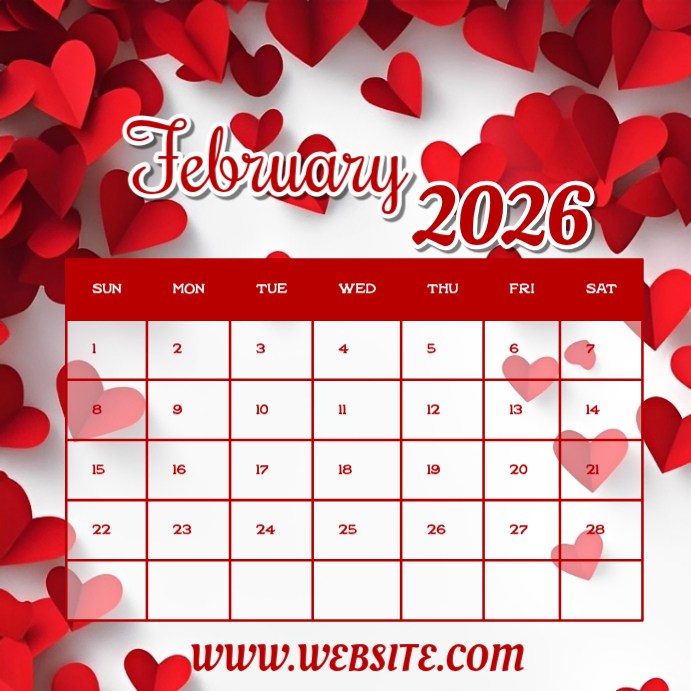 White Modern & Minimal February Calendar Flyer Instagram Post Template ...