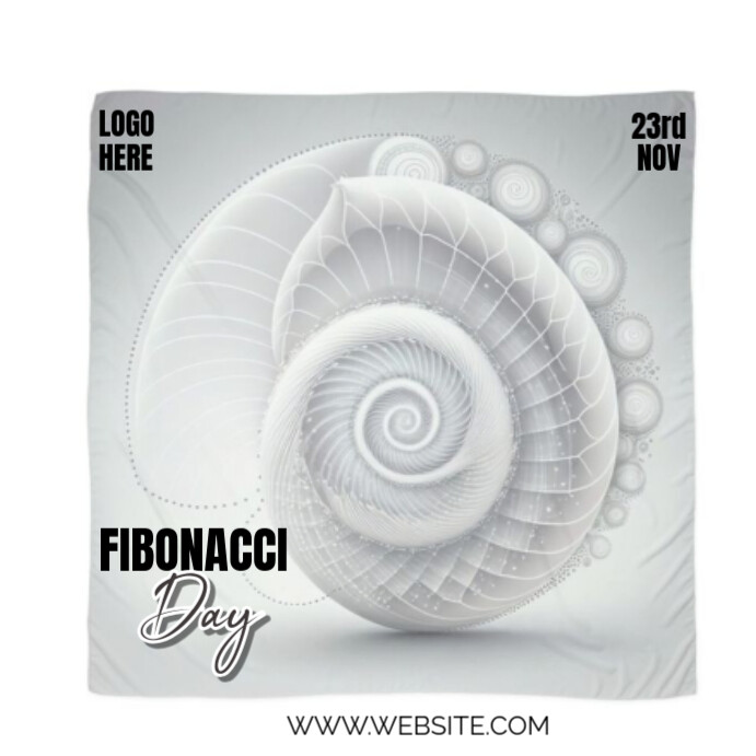 White Modern & Minimal Fibonacci Day Instagram Post Template | PosterMyWall
