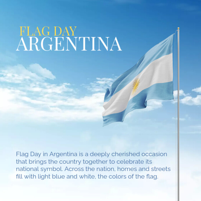 Copia de White Modern & Minimal Flag Day Argentina Instagram Post ...