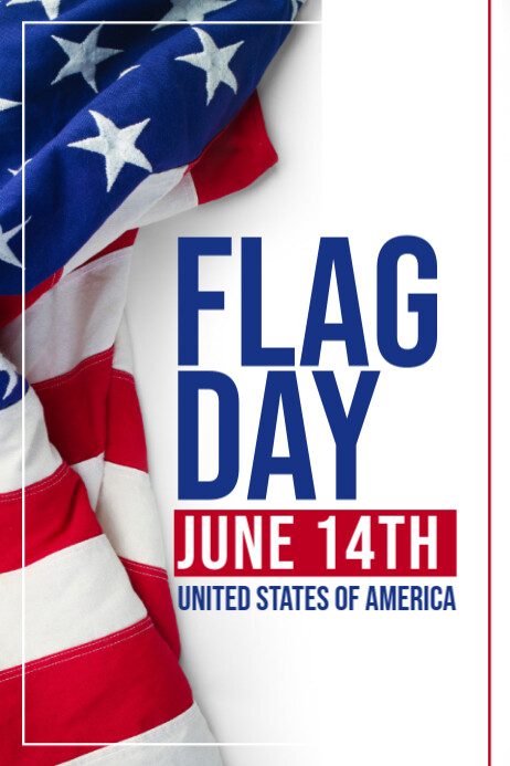 White Modern & Minimal Flag Day Poster Template | PosterMyWall