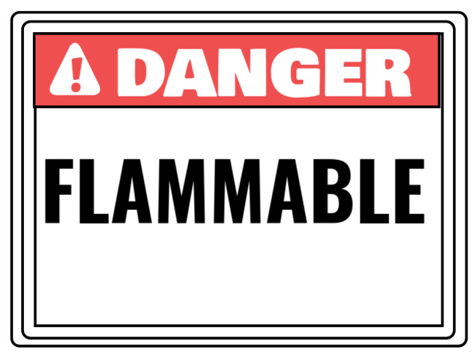 White Modern & Minimal Flammable Warning Sign Yard Sign Templat ...