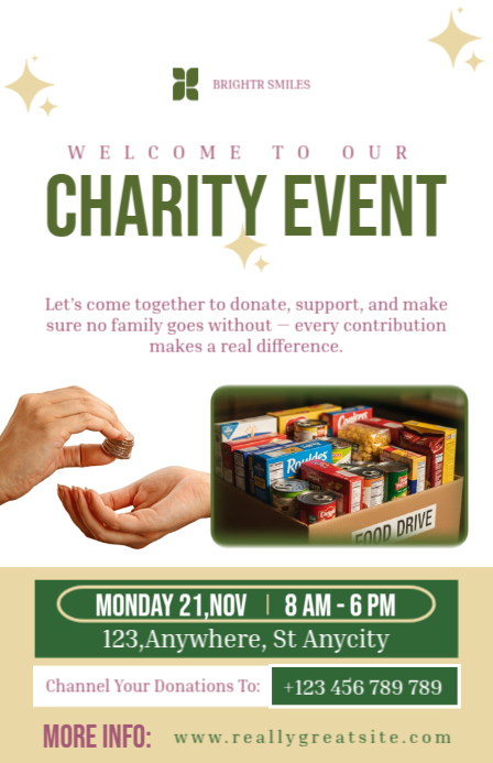 Plantilla de White Modern & Minimal Food Drive Half Page Wide ...