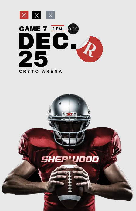 White Modern & Minimal Football Tabloid Template | PosterMyWall