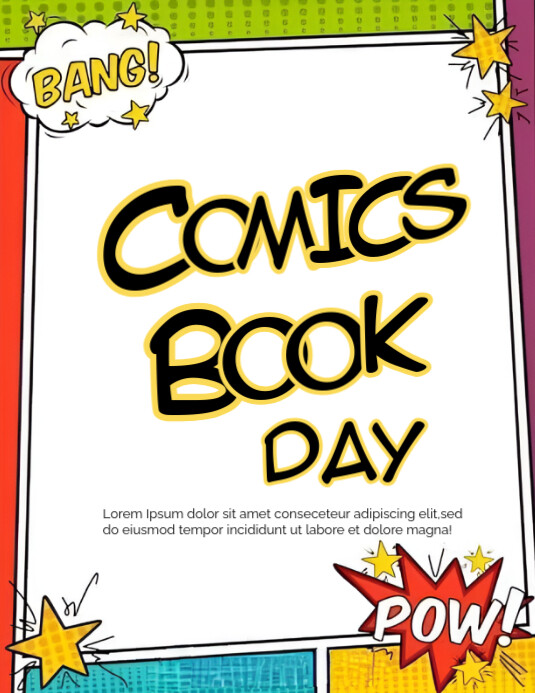 Copy of White Modern & Minimal Free Comics Book Cover Flyer (us Letter ...