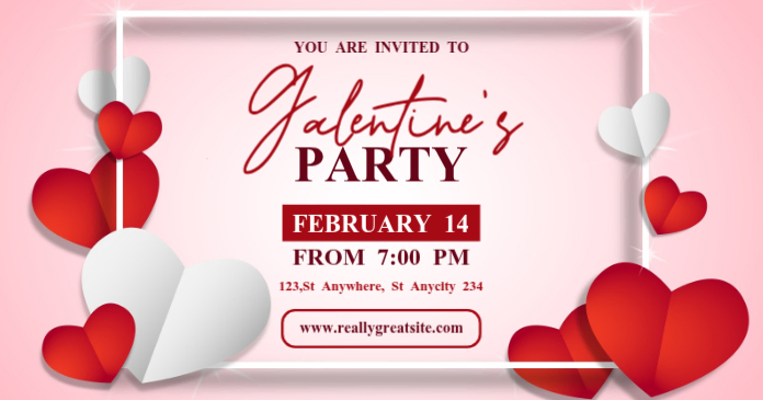 White Modern & Minimal Galentine’s Party Celebration Facebook Shared ...