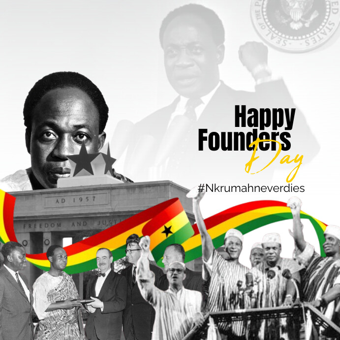 White Modern & Minimal Ghana Founders Day In Template | PosterMyWall