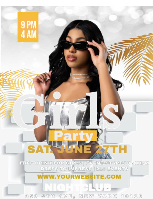White Girls Night Party Flyers Template | PosterMyWall