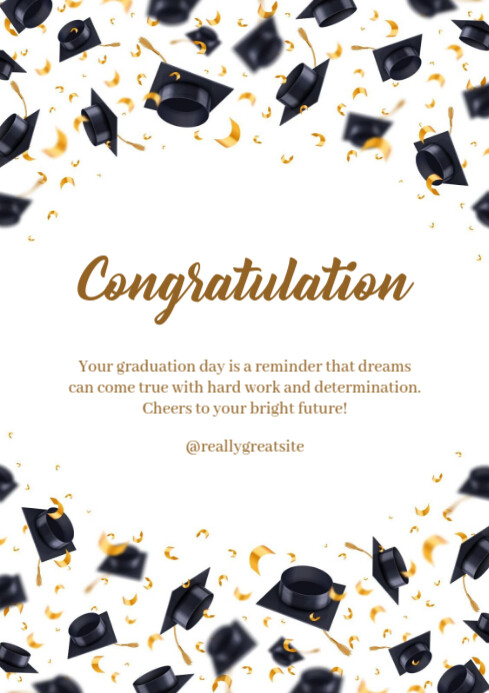 White Modern & Minimal Graduation A4 Template | PosterMyWall
