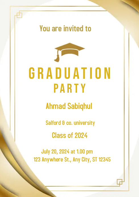 White Modern & Minimal Graduation A4 Template | PosterMyWall