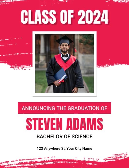 White Modern & Minimal Graduation Party Flyer Template | PosterMyWall