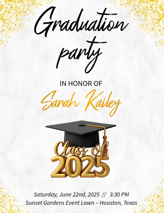 Copy of White Modern & Minimal Graduation Party Invitation Flyer (us ...