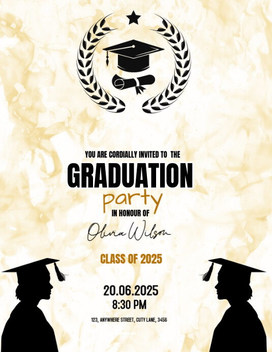 Copy of White Modern & Minimal Graduation Party Invitation Flyer (us ...