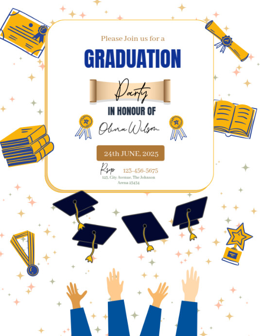Copy of White Modern & Minimal Graduation Party Invitation Flyer (us ...