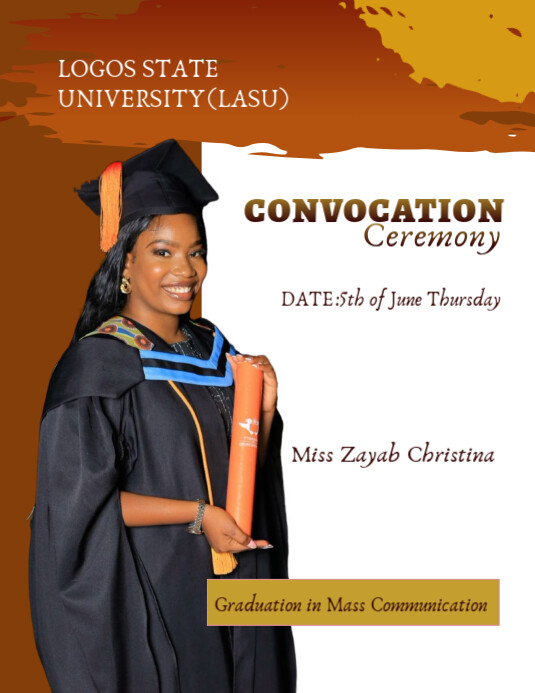 White Modern & Minimal Graduation Program Flyer (us Letter) Template ...