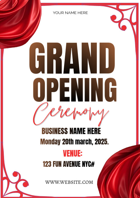 Copy of White Modern & Minimal Grand Opening Ceremony Design A4 ...