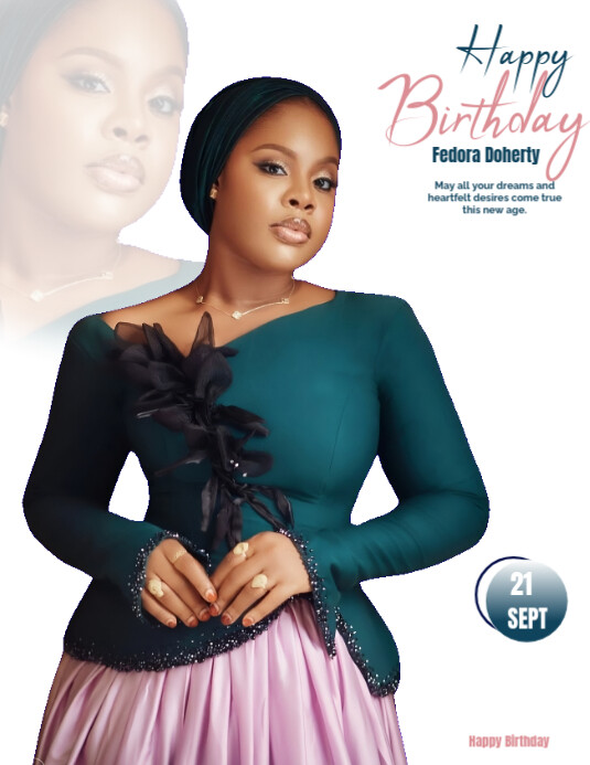 White Modern & Minimal Happy Birthday Graphic Template | PosterMyWall