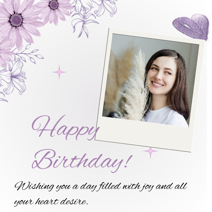 White Modern & Minimal Happy Birthday Instagram Post Template ...