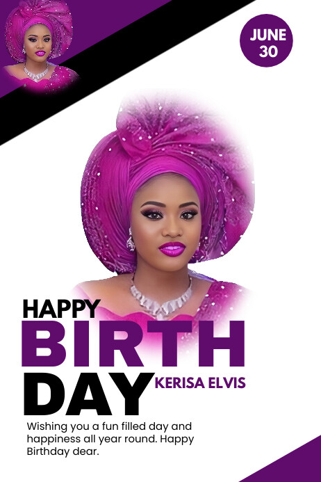 Copy of White Modern & Minimal Happy Birthday Poster | PosterMyWall