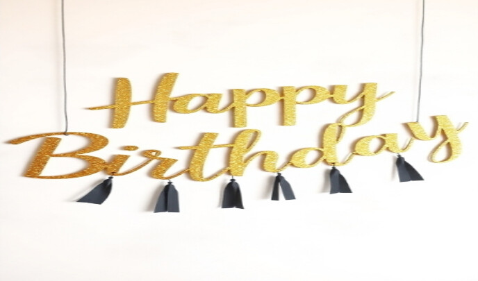 White Modern & Minimal Happy Birthday Ta Tag Template | PosterMyWall