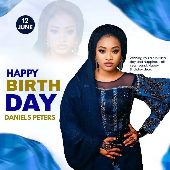 White Modern & Minimal Happy Birthday Templat | PosterMyWall