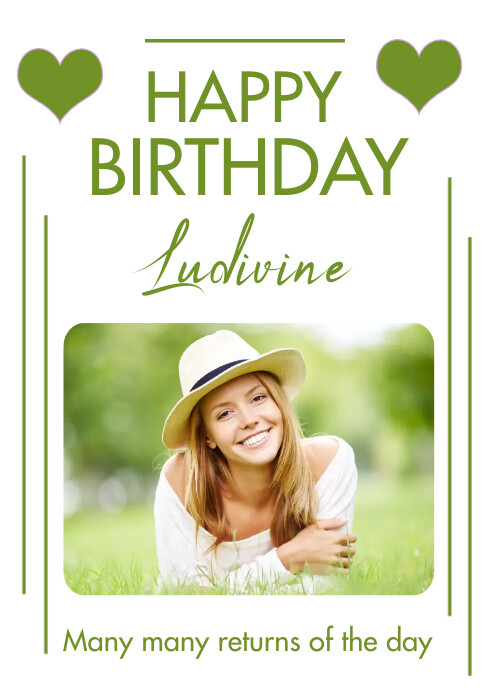 White Modern & Minimal Happy Birthday Templat Template | PosterMyWall