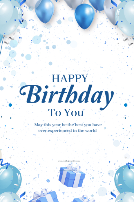 White Modern & Minimal Happy Birthday To You Design Poster Template ...