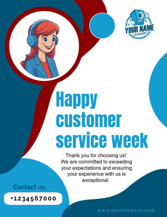 White Modern & Minimal Happy Customer Service Week Ad Flyer (us Letter ...