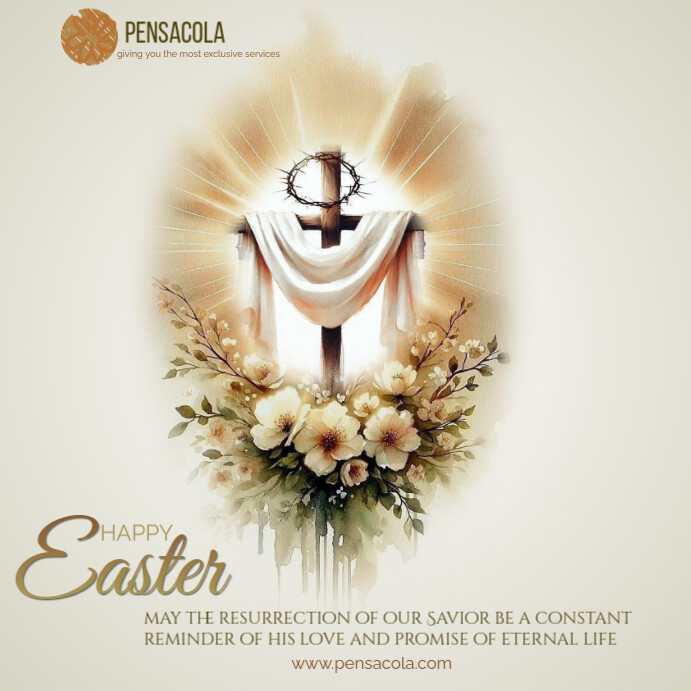 White Modern & Minimal Happy Easter Company Greeting Card And Best ...