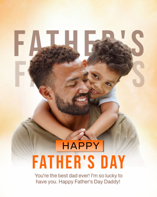 White Modern & Minimal Happy Father's Day Instagram Portrait Template ...