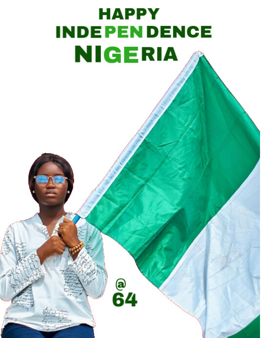 White Modern & Minimal Happy Independence Day Nigeria Flyer (us Letter) Template | PosterMyWall