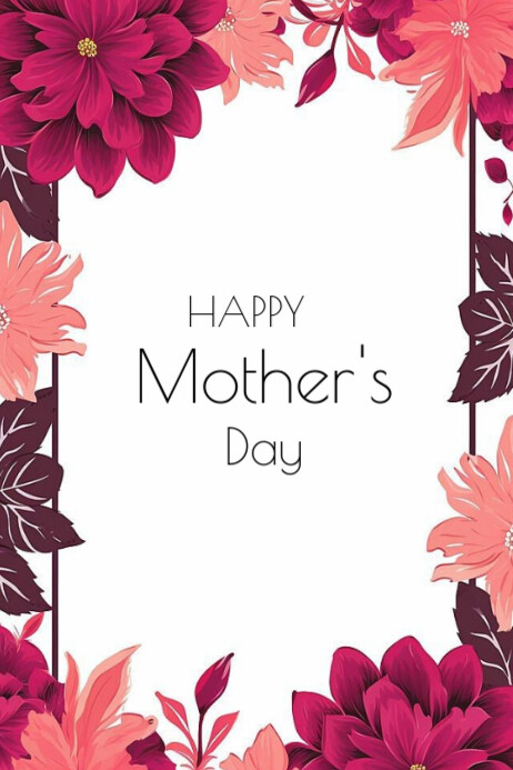 White Modern & Minimal Happy Mother's Day Poster Template | PosterMyWall