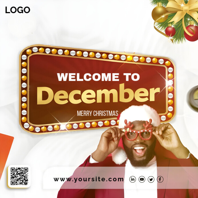 White Modern & Minimal Happy New Month December Instagram Post Template ...