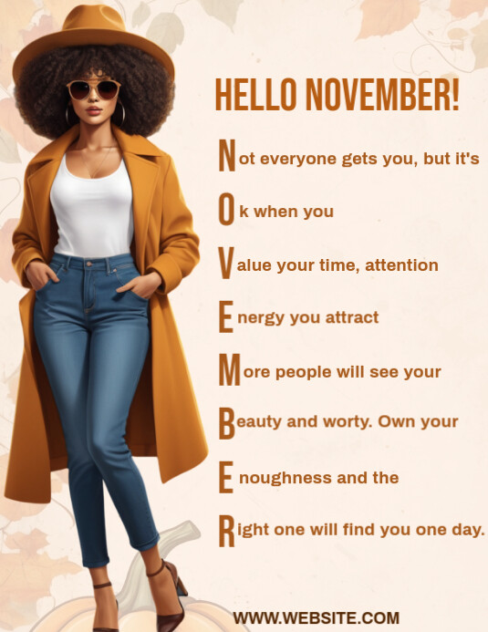 Copy of White Modern & Minimal Happy New Month Of November Quote Flyer ...