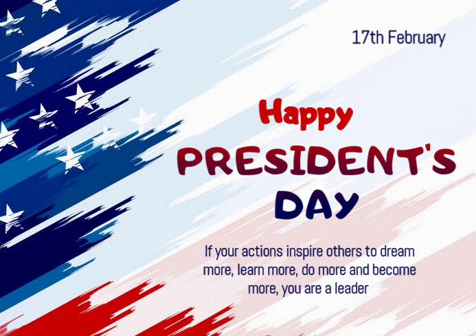 White Modern & Minimal Happy President's Day A4 Template | PosterMyWall