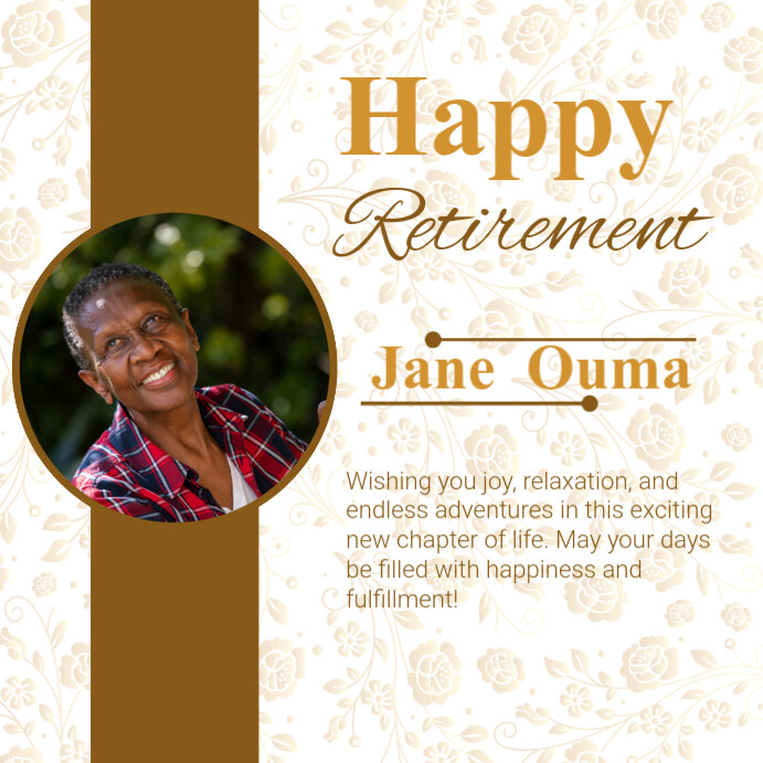 Plantilla de White Modern & Minimal Happy Retirement Instagram Post ...