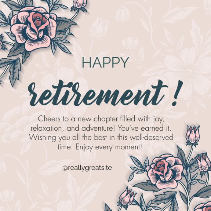 Copy of White Modern & Minimal Happy Retirement Poster Template ...