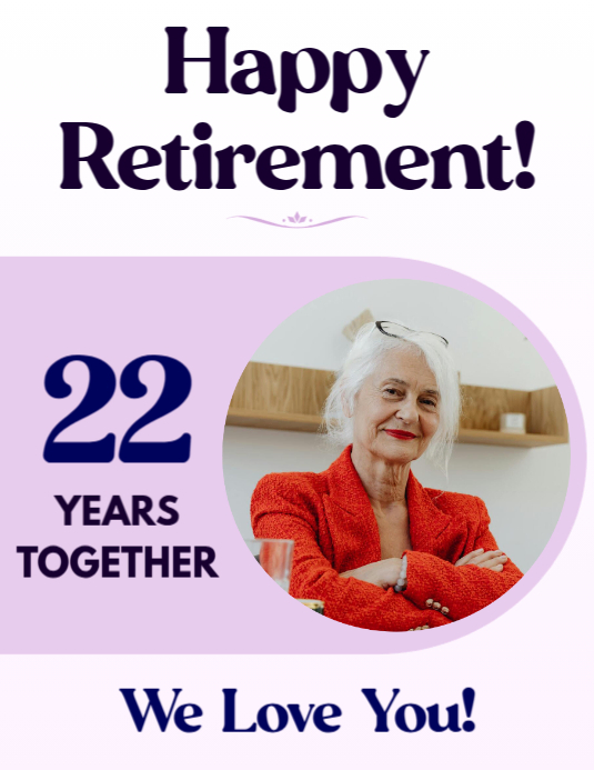 White Modern & Minimal Happy Retirement Years Together Employee ...