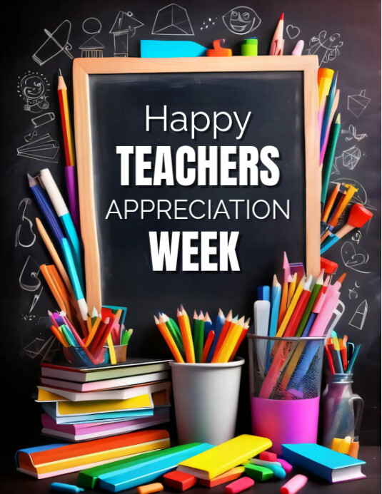 White Modern & Minimal Happy Teachers Appreciation Week Flyer (us ...