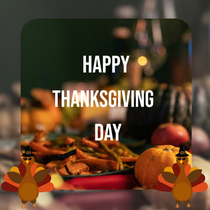 White Modern & Minimal Happy Thanksgiving Day Instagram Post Template ...