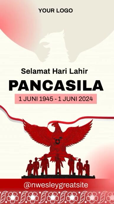 White Modern & Minimal Hari Lahir Pancasila D Template | PosterMyWall