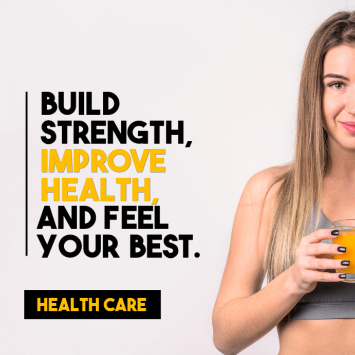 White Modern & Minimal Health Fitness Instagram Post Template ...