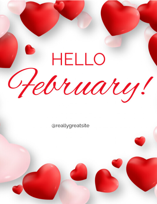 Copy of White Modern & Minimal Hello February Flyer (us Letter ...