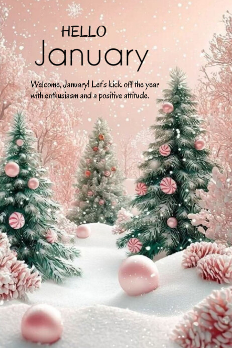 Copy of White Modern & Minimal Hello January Poster | PosterMyWall