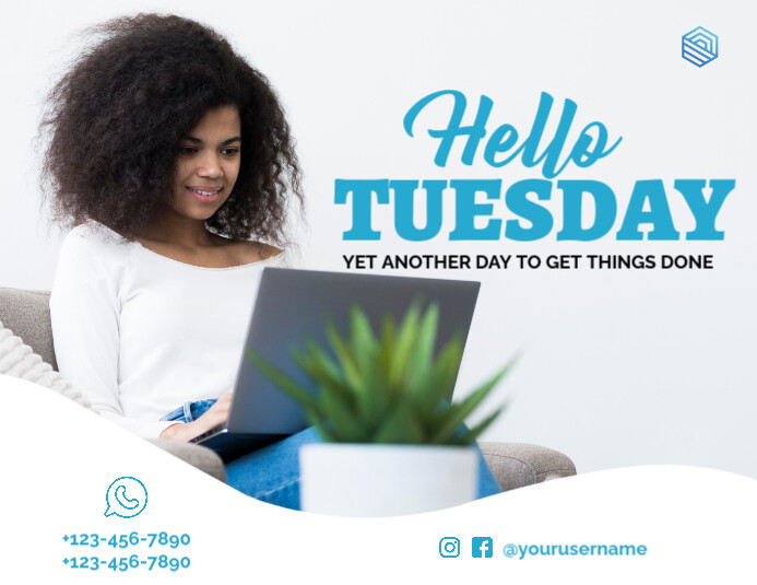 White Modern & Minimal Hello Tuesday Flyer (us Letter) Template ...