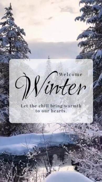 White Modern & Minimal Hello Winter Reel Instagram Template | PosterMyWall