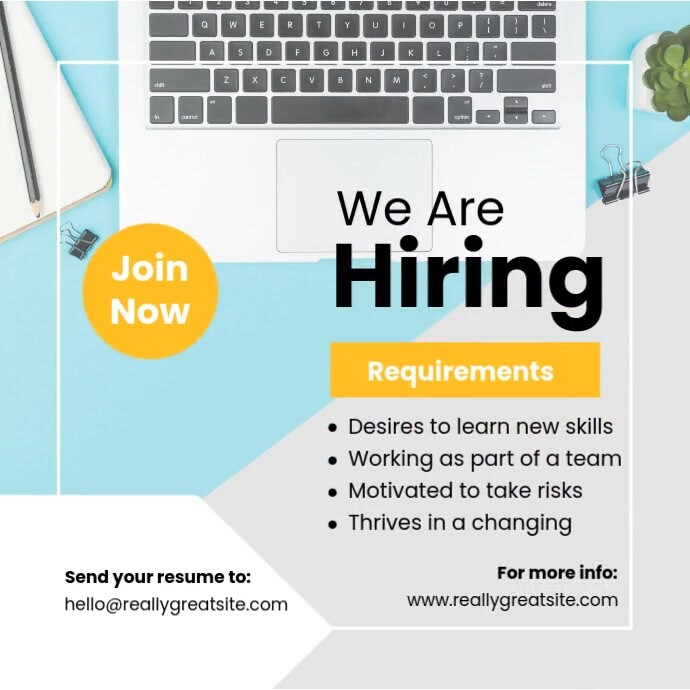 Copy of White Modern & Minimal Hiring Instagram Post | PosterMyWall